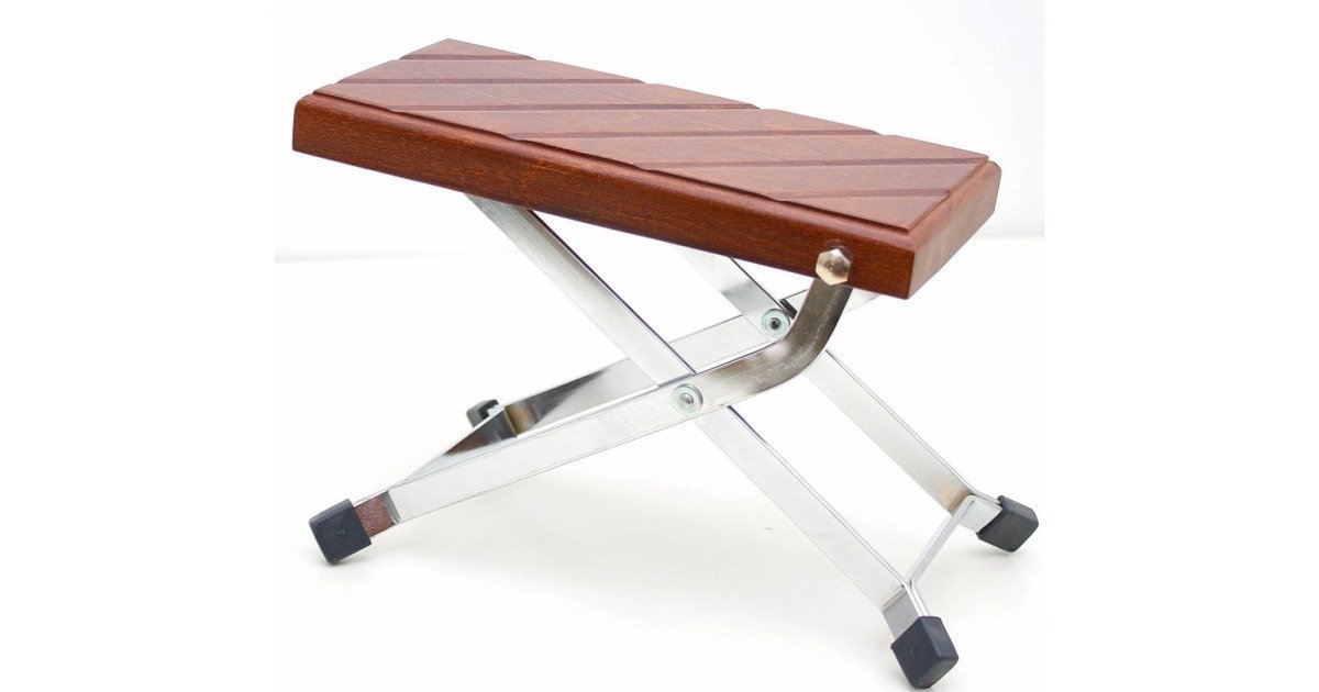 BANQUITO APOYAPIE MADERA-ACERO