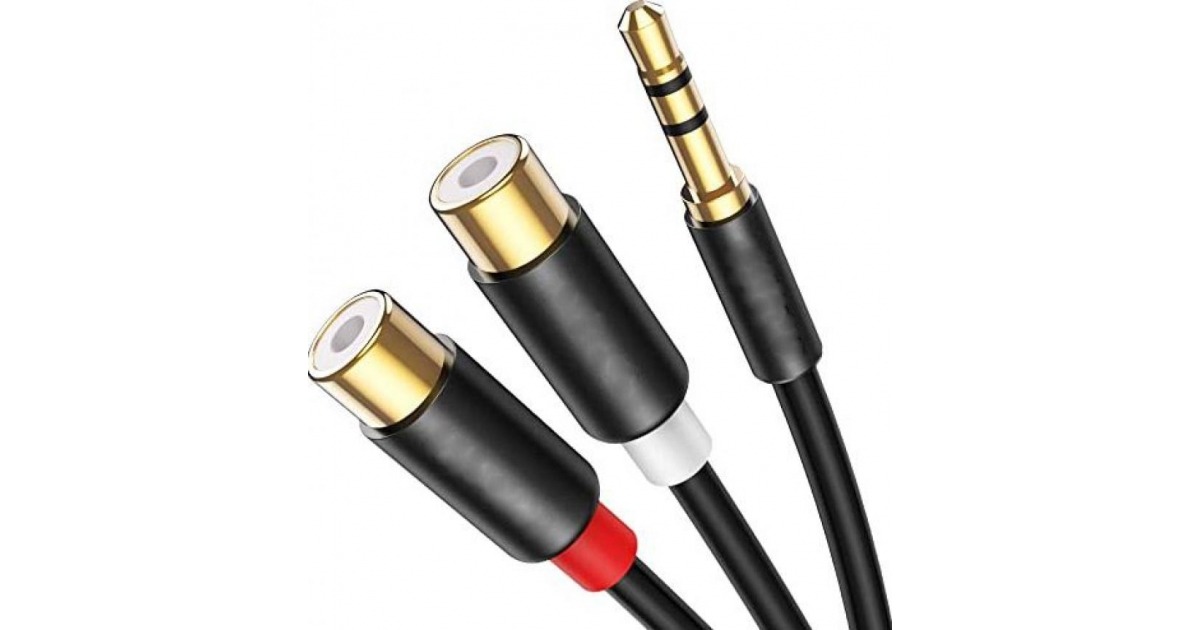 Conector MiniJack Estéreo 3.5m a 2xRCA Hembra 0,20m de IberiaPC en Audio…